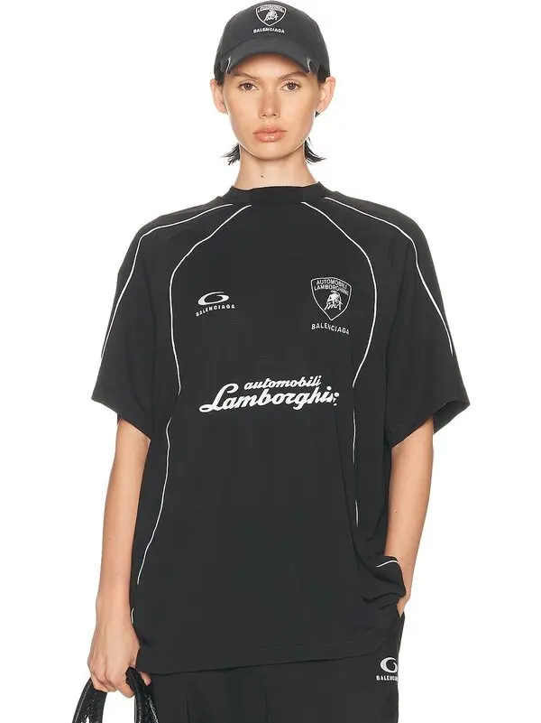 Balenciaga Lamborghini Oversized Soccer T-shirt - Black