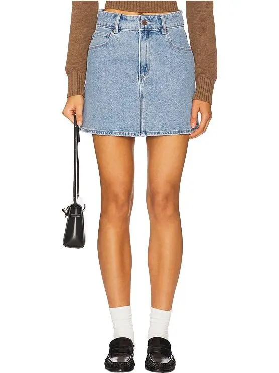 Abrand Denim A-line Denim Mini Skirt - Kaia