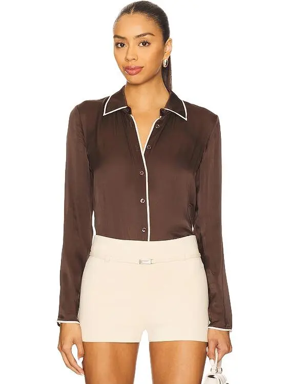FRAME The Slim Essential Shirt - Coffee Multi