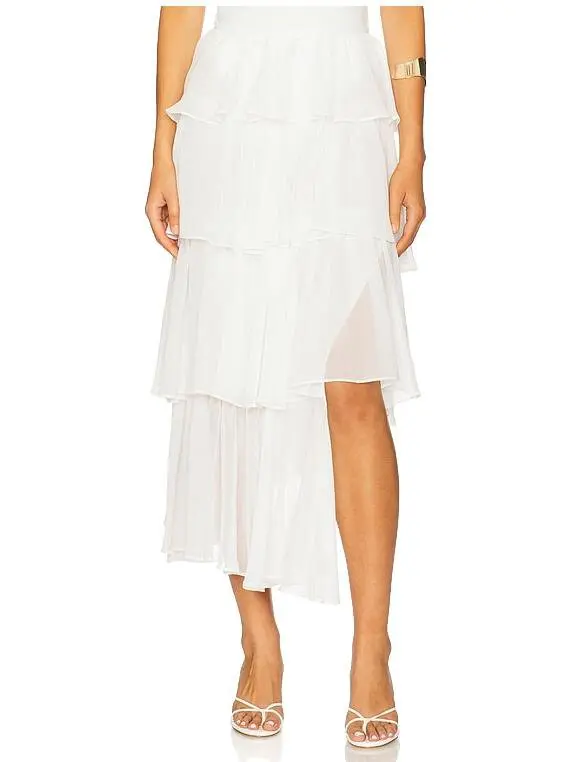 Bardot Adelene Frill Midi Skirt - Ivory