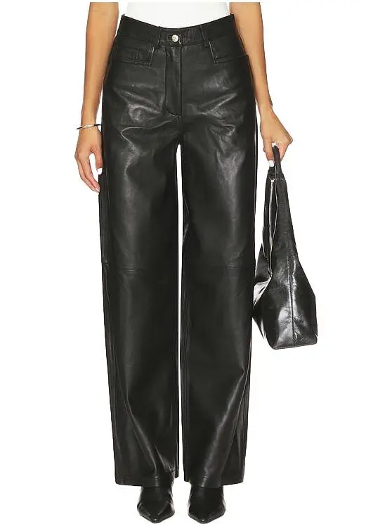 Remain Birger Christensen Cocoon Leather Pants - Black