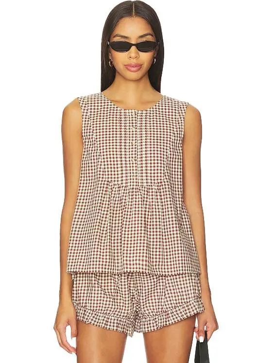 Posse Callie Blouse - Petite Mocha Gingham