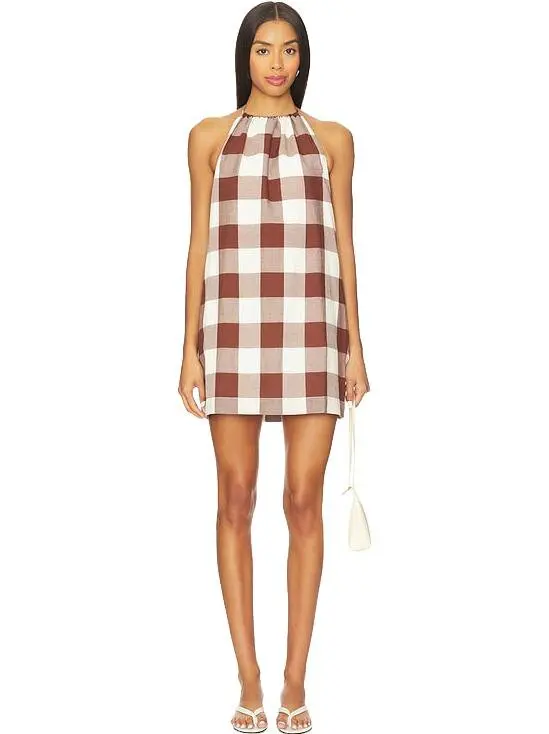 Posse Callie Mini Dress - Mocha Gingham