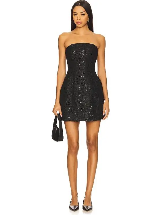 Bardot Karoline Boucle Mini Dress - Black