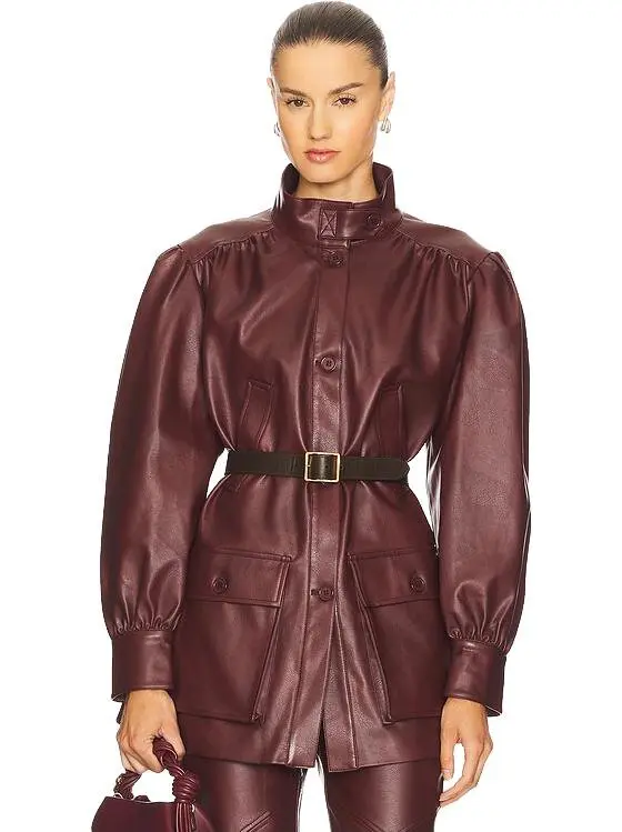 Bardot Clements Faux Leather Jacket - Burgundy