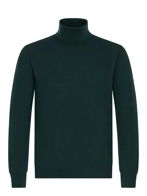 FRANZESE COLLECTION Plain Knit Turtleneck Sweater - Green