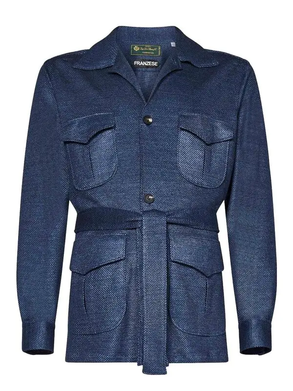 FRANZESE COLLECTION Denim Safari Jacket - Blue