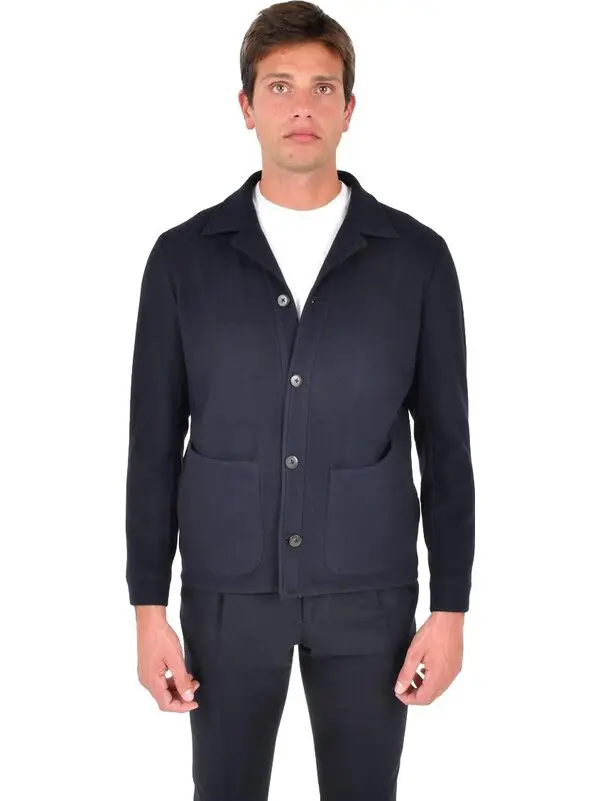 FRANZESE COLLECTION Single-breasted Virgin Wool Blazer - Blue