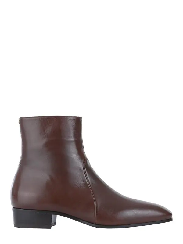 Valentino Garavani Leather Beatle Boots - Bark