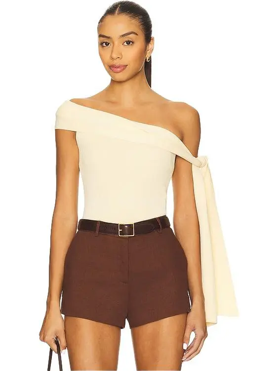 ALL THE WAYS Mariah Asymmetrical Top - Lemon