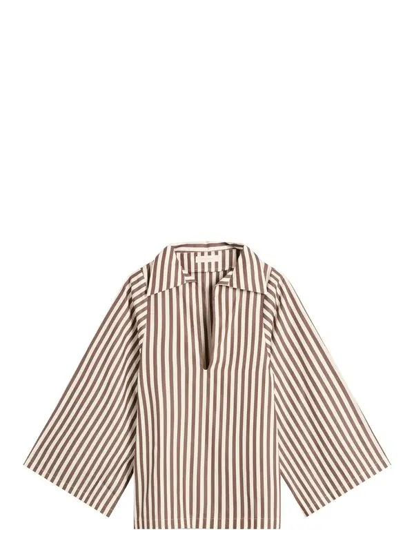 Faithfull The Brand Gaia Stripe Shirt - Norway Stripe Espresso