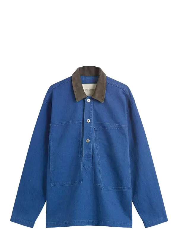 JW Anderson Patch Pocket Rugby Shirt - Bright Blue