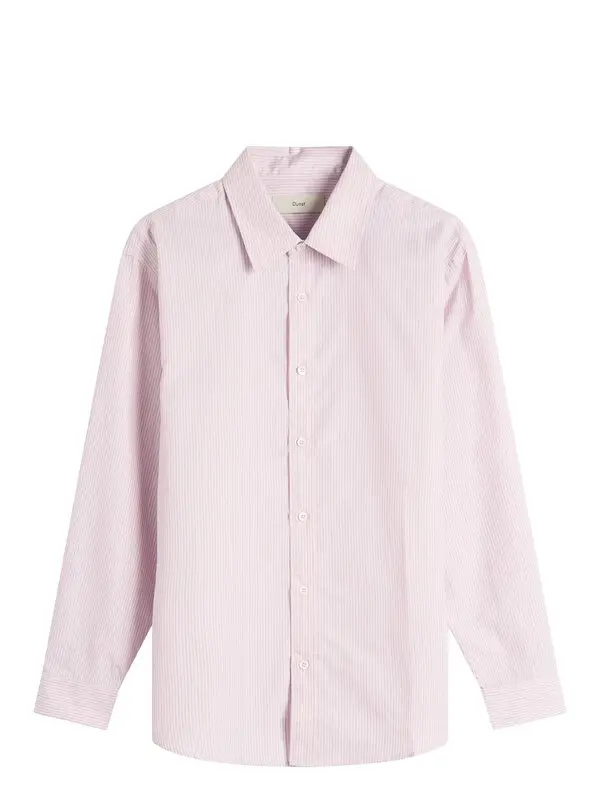 DUNST Informal Striped Shirt - Soft Pink Stripe