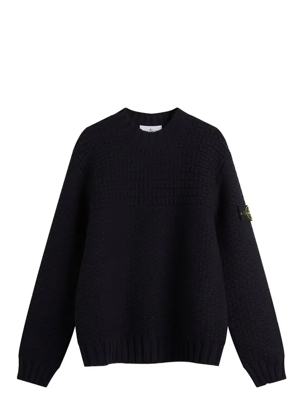 Stone Island Pure Wool Heavyweight Jumper - Navy Blue