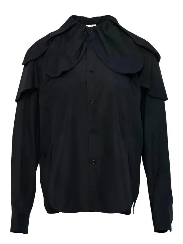 Noir Kei Ninomiya Pleated-detail Shirt - Black