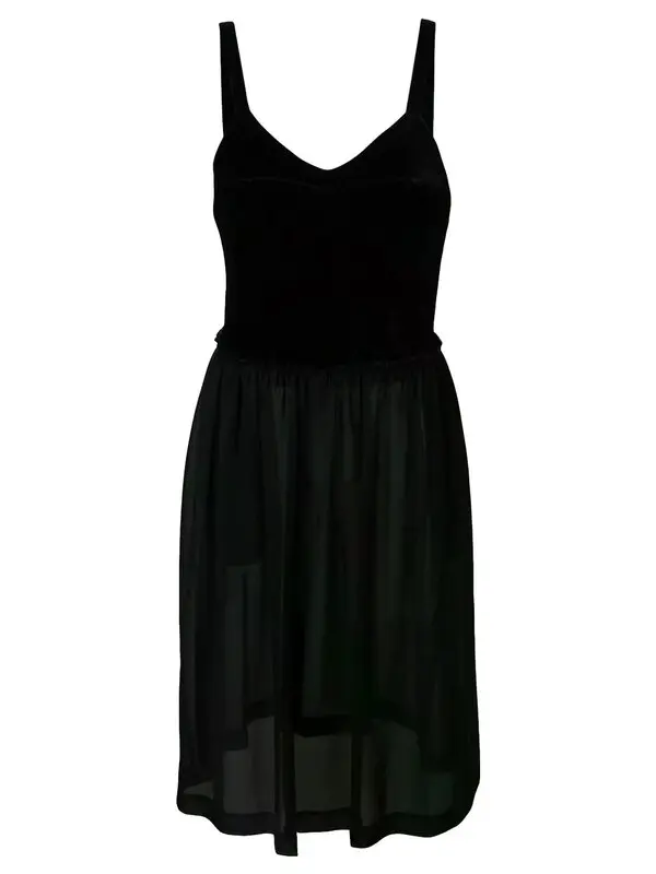 Comme Des Garçons Velvet Top Midi Dress - Black