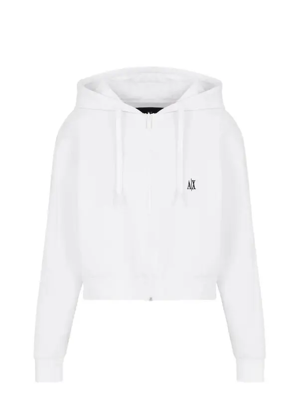 Armani Exchange Logo-embroidered Zip-up Sweatshirt - White