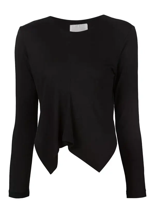 Noir Kei Ninomiya Asymmetric Hem Longsleeve T-shirt - Black