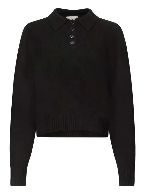 Loulou De Saison Ribbed Polo-neck Sweater - Black