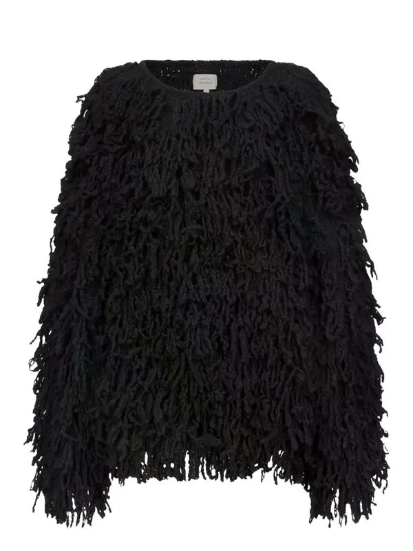 Loulou De Saison Gabin Fringe Sweater - Black