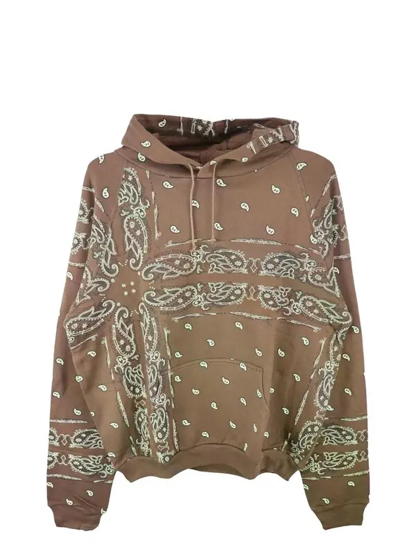 THE WORLD IS YOURS Paisley-print Hoodie - Brown