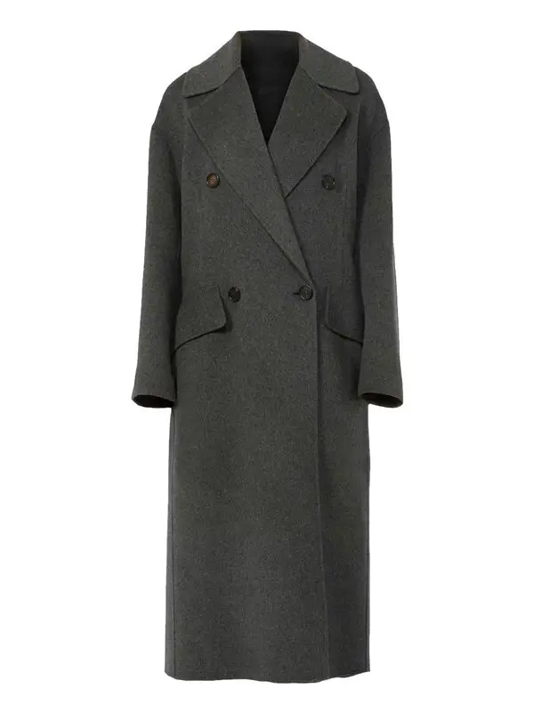 Max Mara Flap-pockets Double-breasted Coat - Grey