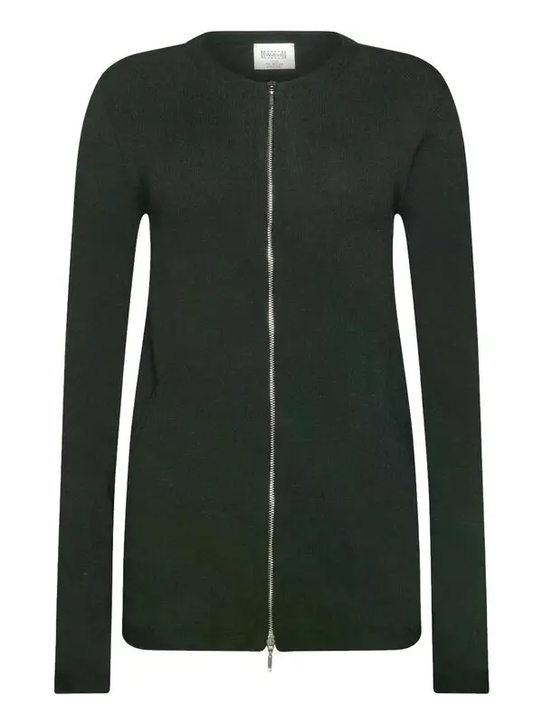 Wolford Zip-front Merino Wool Cardigan - Green