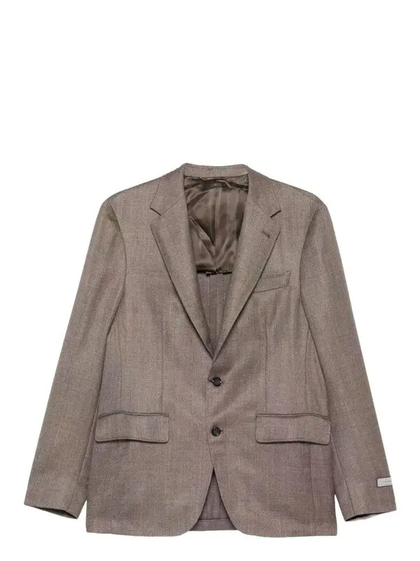 Canali Herringbone Single-breasted Blazer - Neutrals