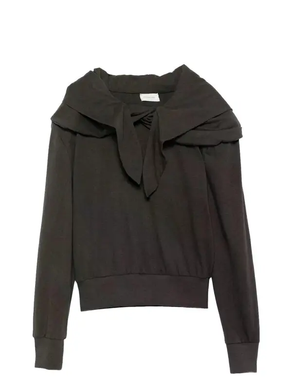 Magda Butrym Draped-neck Tie-neck Sweatshirt - Grey