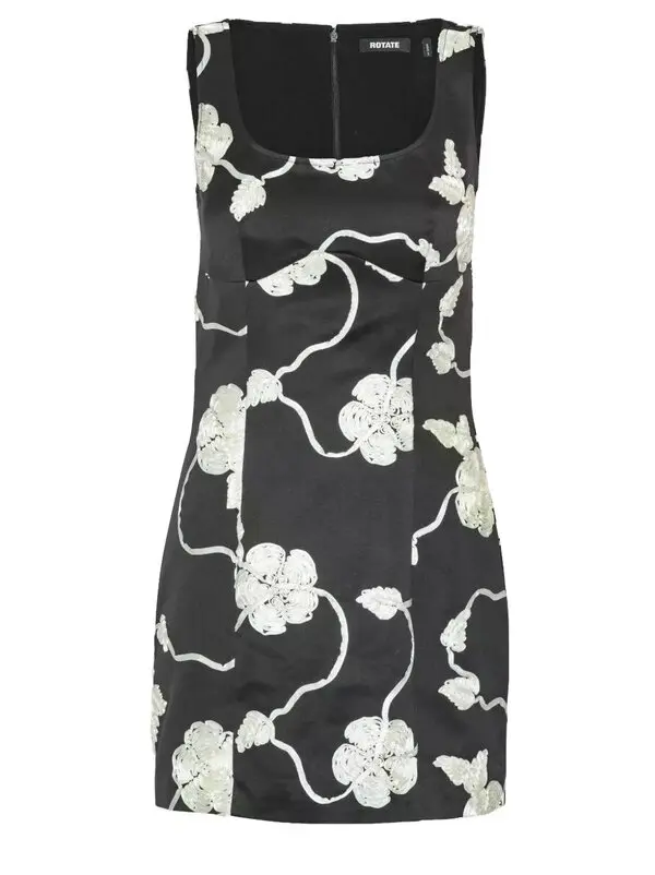 ROTATE BY BIRGER CHRISTENSEN Floral Embellished Mini Dress - Black
