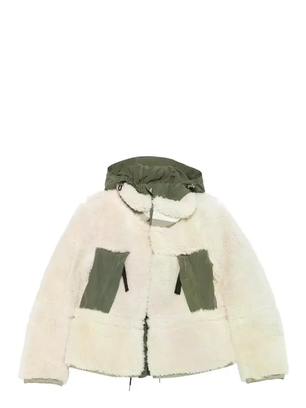 Sacai Hooded Panelled Jacket - Neutrals