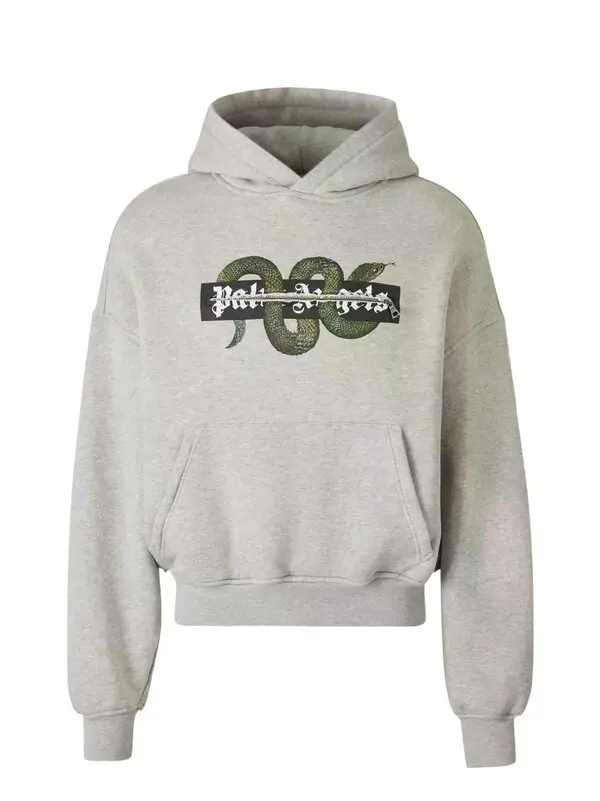 Palm Angels Hoodie With Kangaroo Pockets - Grey