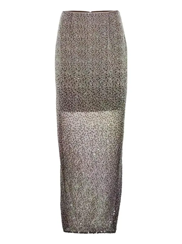 ROTATE BY BIRGER CHRISTENSEN Beaded Maxi Skirt - Brown
