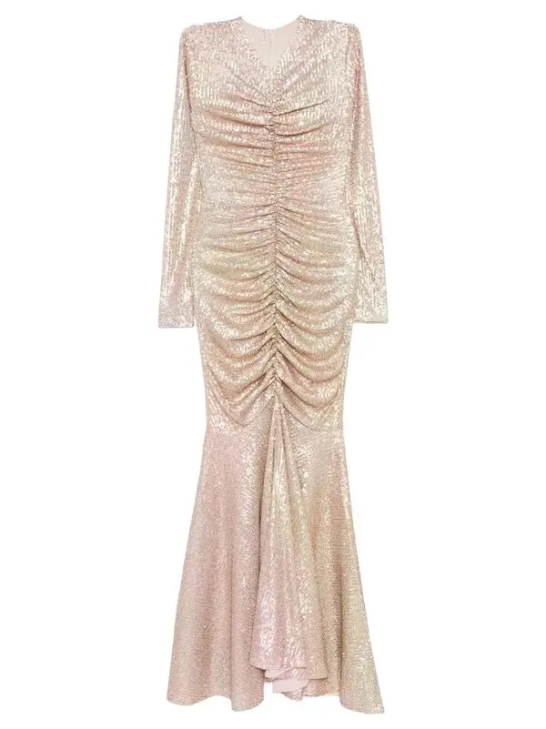 Norma Kamali Ruched Fishtail Gown - Brown