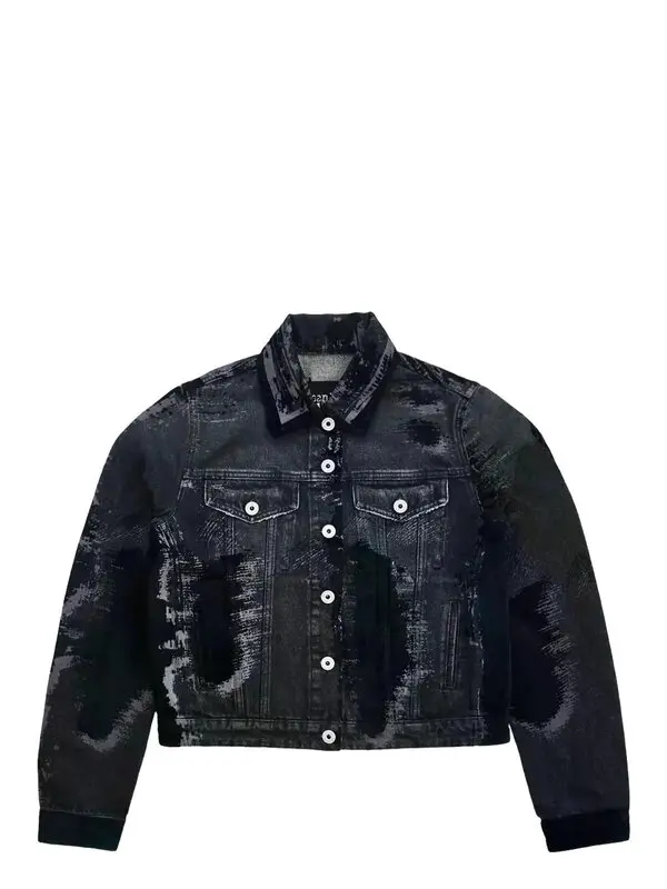 Jean Paul Gaultier Graphic-print Denim Jacket - Black