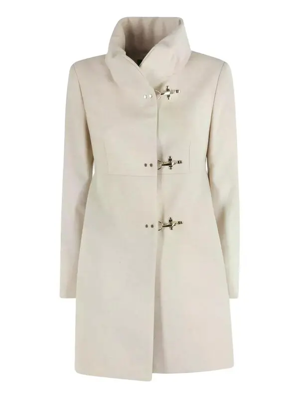 FAY Turtleneck Clasp Coat - Neutrals