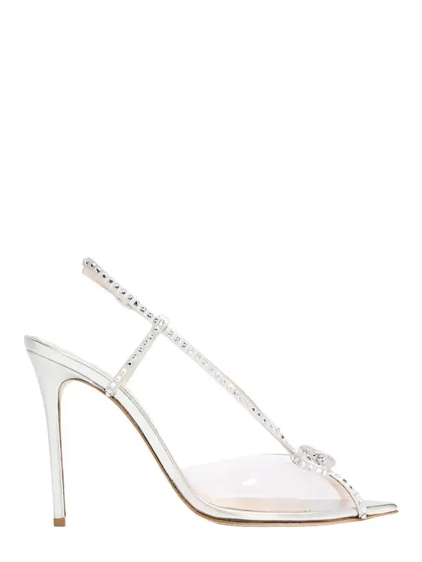ANDREA WAZEN 105mm Kay Crystal-embellished Sandals - White