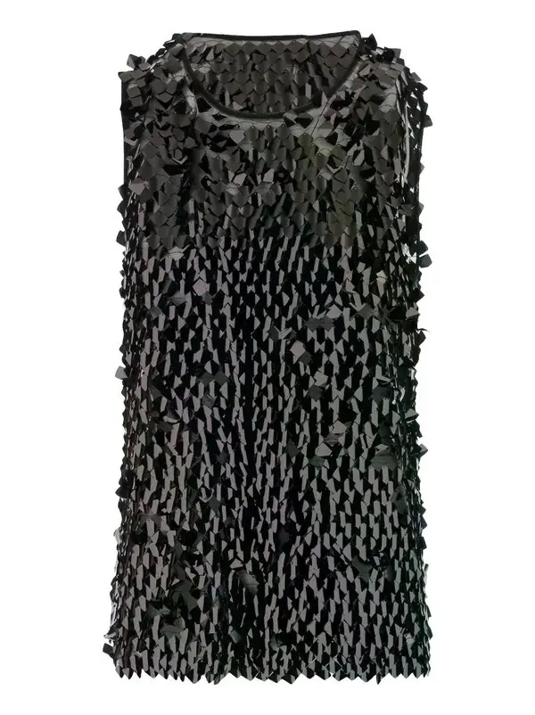 NICCOLO PASQUALETTI Sequin-embellished Sleeveless Top - Black