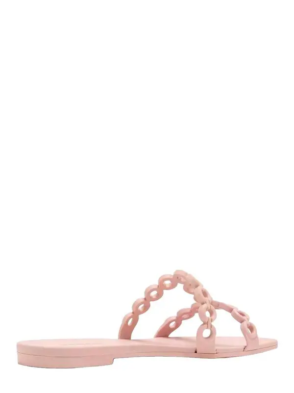 AQUAZZURA Chain-link Flat Sandals - Pink
