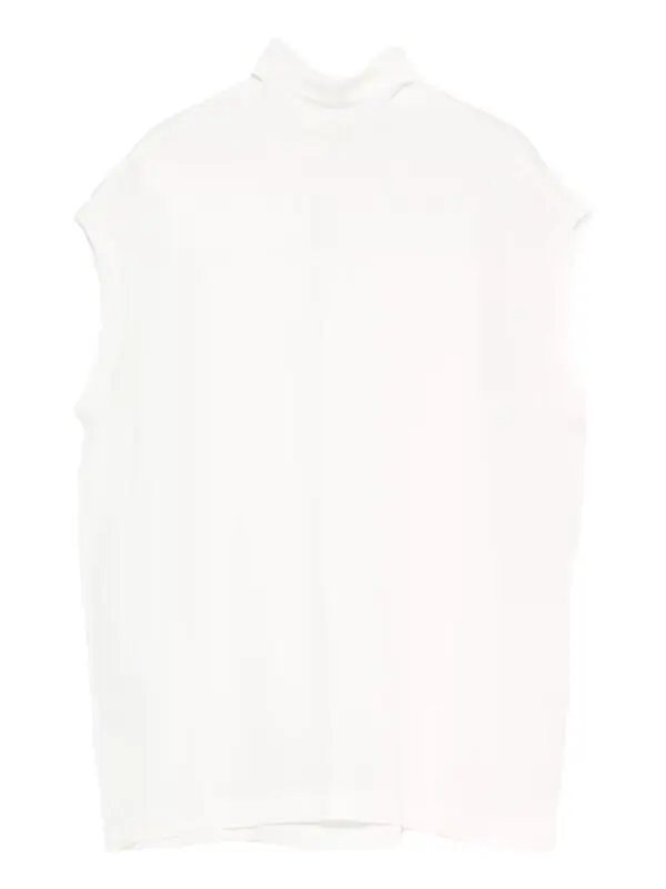 Brunello Cucinelli Turtleneck Sleeveless Top - White