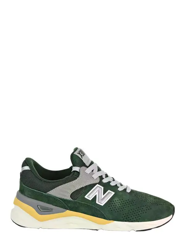 NEW BALANCE X-90 Perforated Suede Sneakers - Green