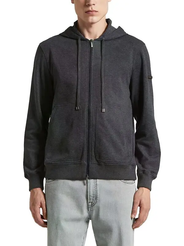 Peserico Hooded Zip-up Sweatshirt - Grey
