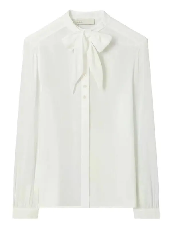 Tory Burch Georgette Bow-detail Shirt - White
