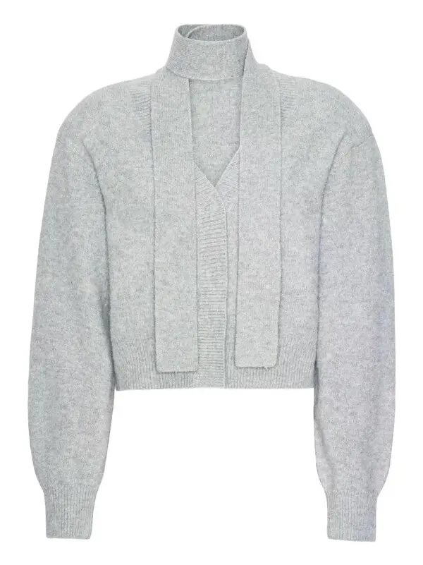 Remain Birger Christensen Keyhole Neckline Balloon-sleeve Cardigan - Grey