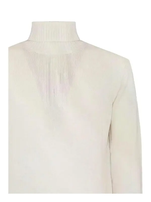 KANGRA Turtleneck Sweater With Ribbed Trim - Neutrals