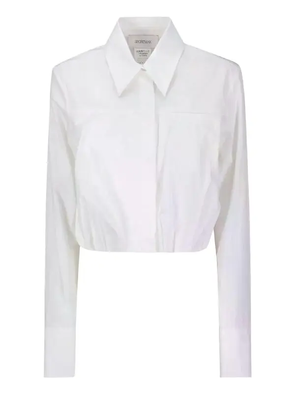 Sportmax Button-cuff Cropped Shirt - White