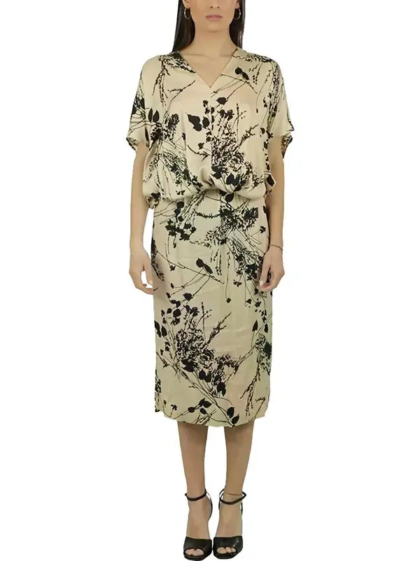 SEMICOUTURE Floral-print Midi Dress - Neutrals