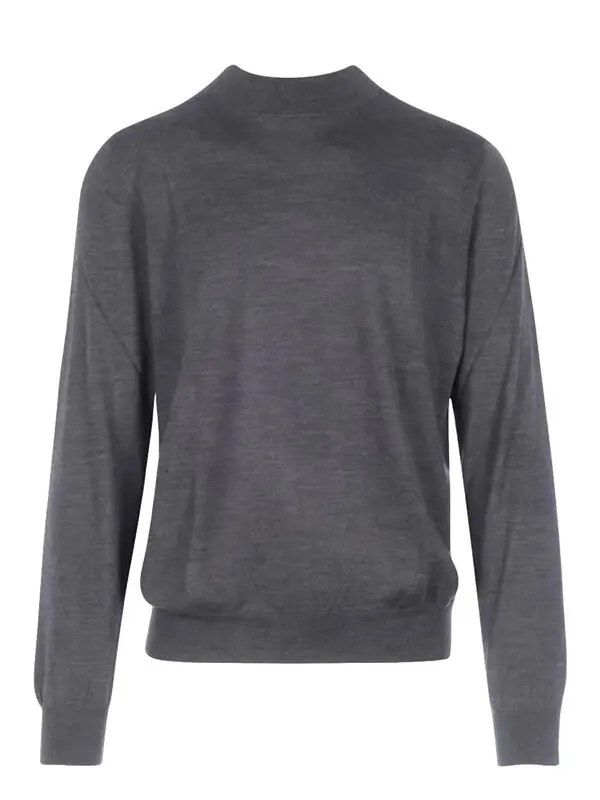 GRAN SASSO Mock-neck Wool Sweater - Grey