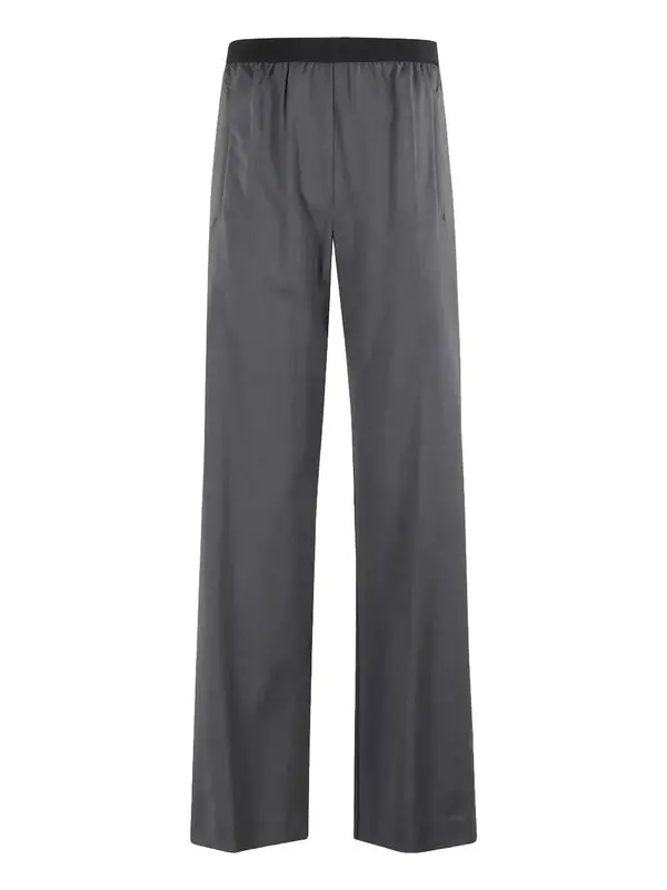 TELA Elastic-waistband Wide-leg Trousers - Grey