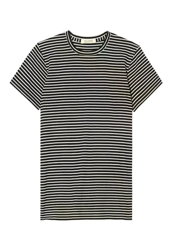 NILI LOTAN Lana Striped T-shirt - Black